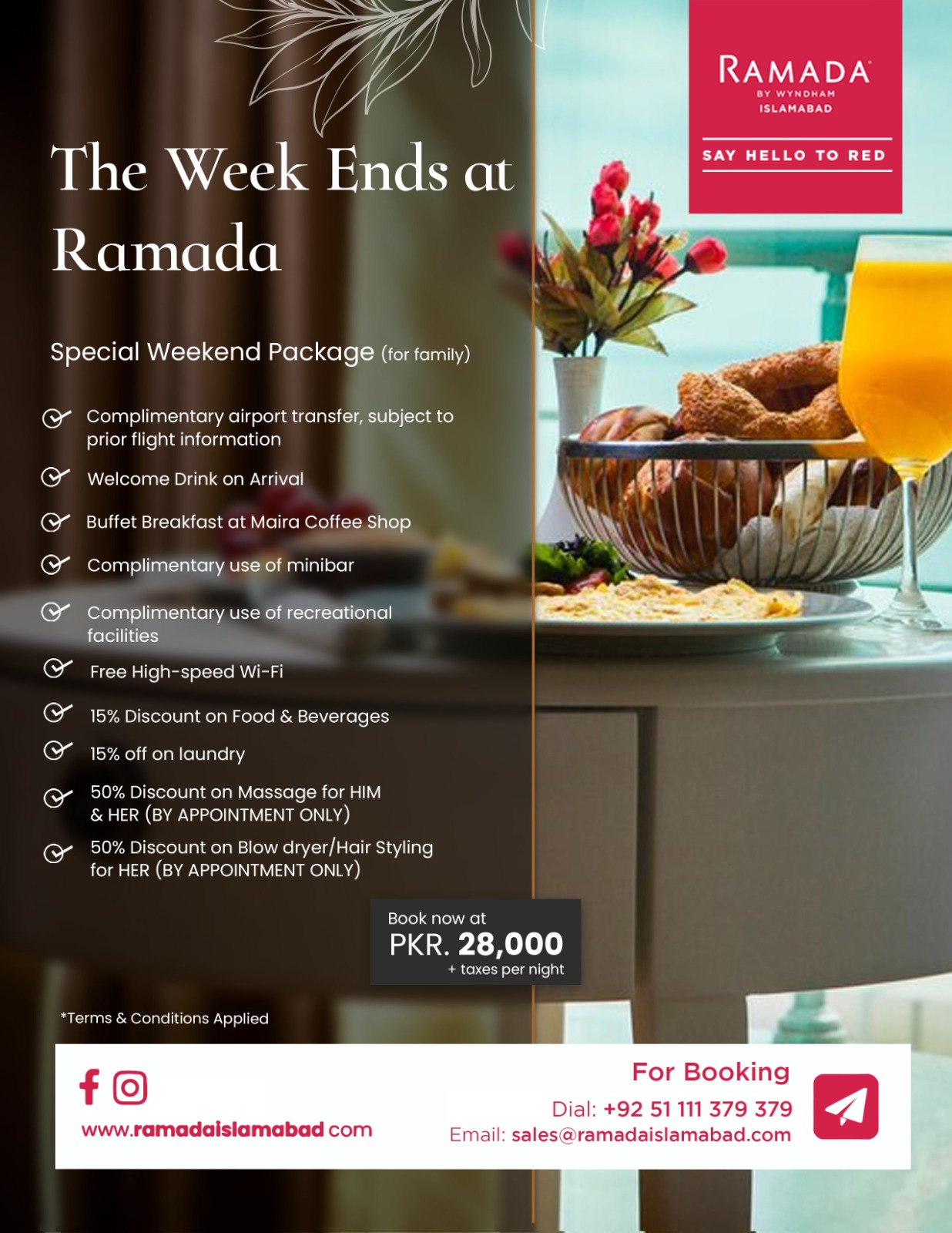 Lunch, Hi-Tea and Dinner – Ramada Islamabad